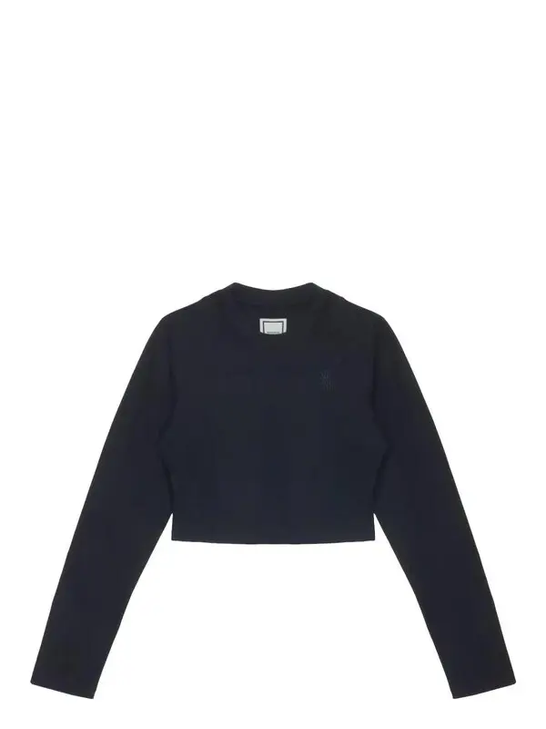 WOOYOUNGMI Logo-embroidered Cropped T-shirt - Black