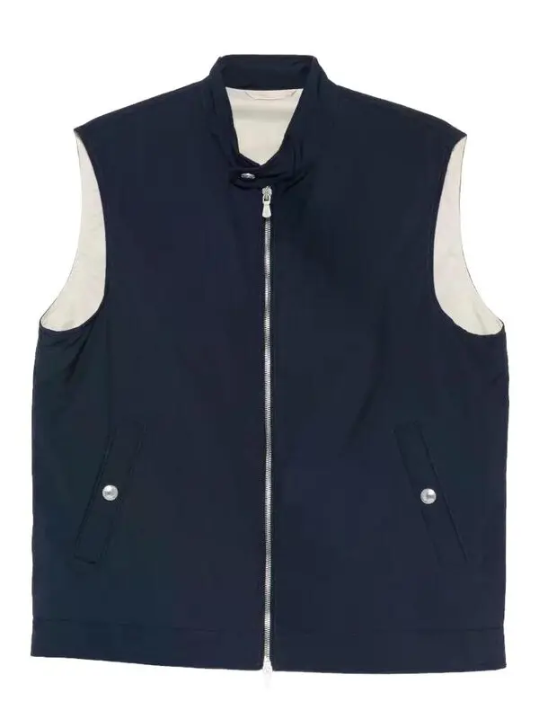 Eleventy Zip-up Gilet - Blue