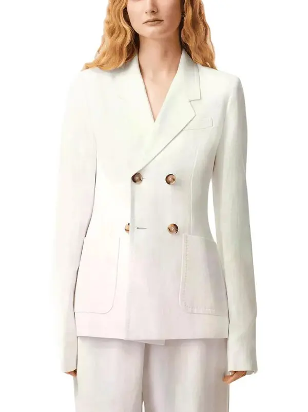 AMI Paris Double-breasted Peak-lapel Blazer - Neutrals
