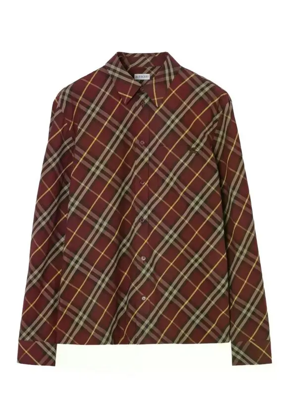Burberry Classic-fit Check Cotton Shirt - Red