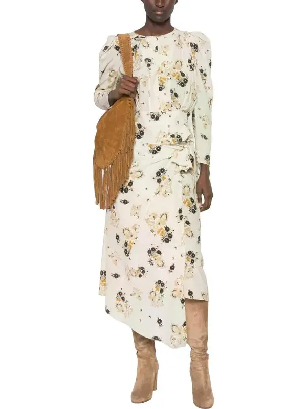 Isabel Marant Étoile Faniry Floral-print Asymmetric Skirt - Neutrals