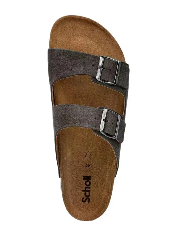 DR. SCHOLL'S SHOES Arizona Buckle-fastening Suede Slides - Grey