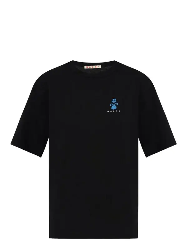 Marni Logo-print Cotton T-shirt - Black