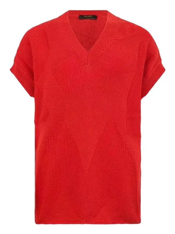 MOORER V-neck Knitted Sweater - Red