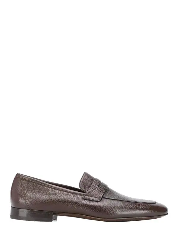 Corneliani Almond Toe Leather Loafers - Brown