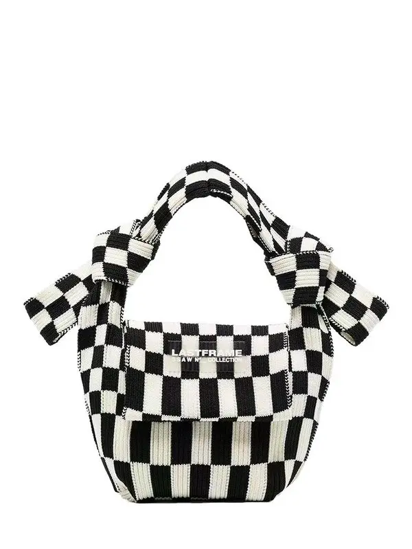 LASTFRAME Ichimatsu Checked Mini Bag - Black