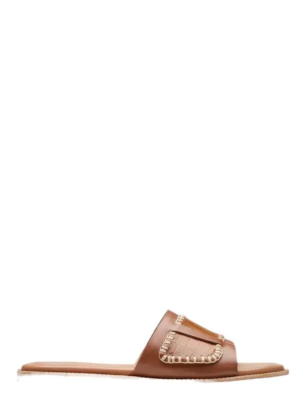 Clarks Maritime Whipstitch-detail Flat Sandals - Brown