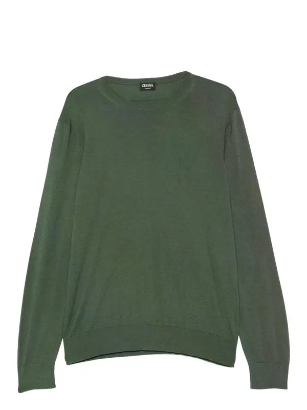 Zegna Crewneck Long-sleeved Sweater - Green