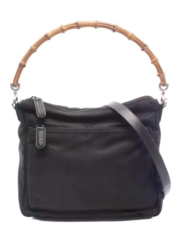 Gucci 20th Century Canvas Bamboo Satchel - Black