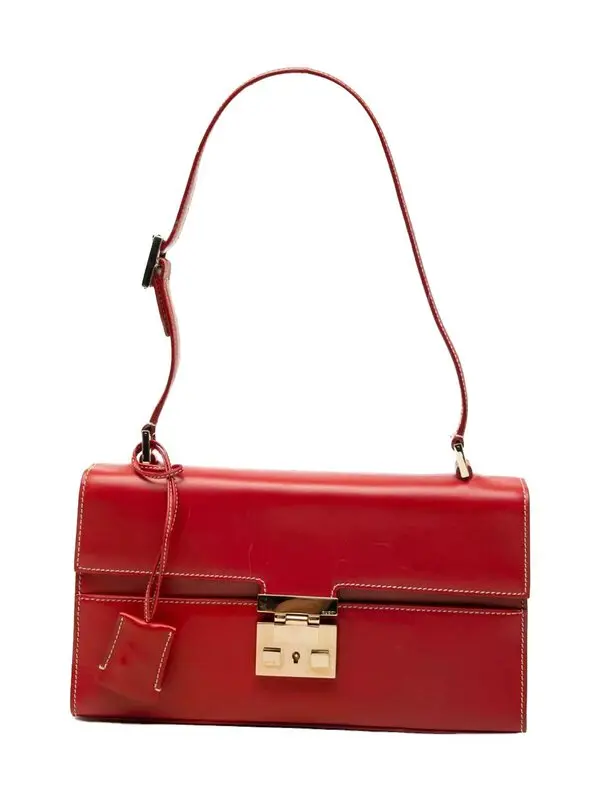Gucci 2000-2015 Calfskin Lady Lock Shoulder Bag - Red