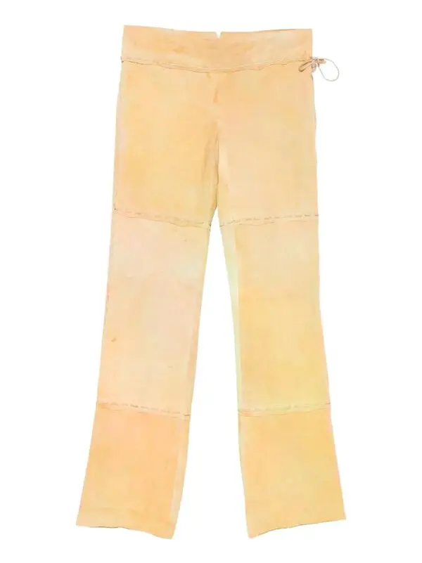 Dolce & Gabbana 2000s Whipstitch Suede Trousers - Neutrals