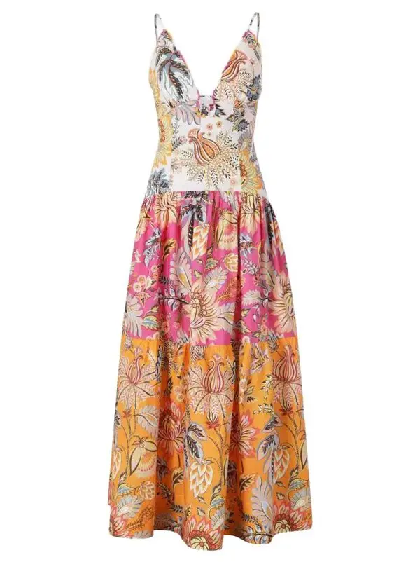 Farm Rio Ligia Floral-print Maxi Dress - Pink