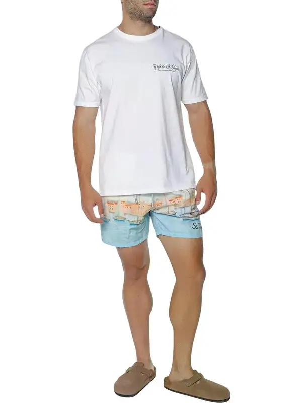 MC2 SAINT BARTH Portland Graphic-print Cotton T-shirt - White