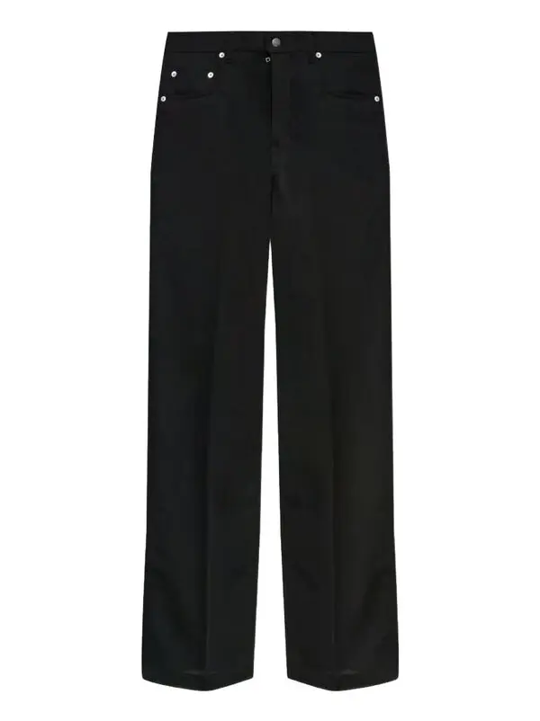Rick Owens Pressed-crease Wide-leg Wool Trousers - Black
