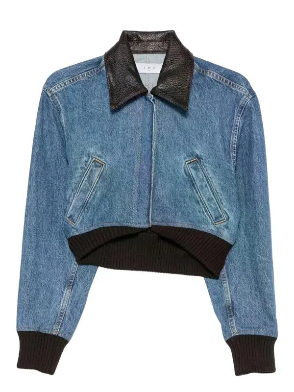 IRO PARIS Cropped Contrast-collar Jacket - Blue