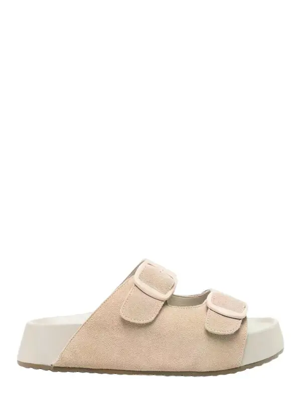 SERGIO MORETTI FIRENZE Buckle-fastening Suede Sandals - Neutrals