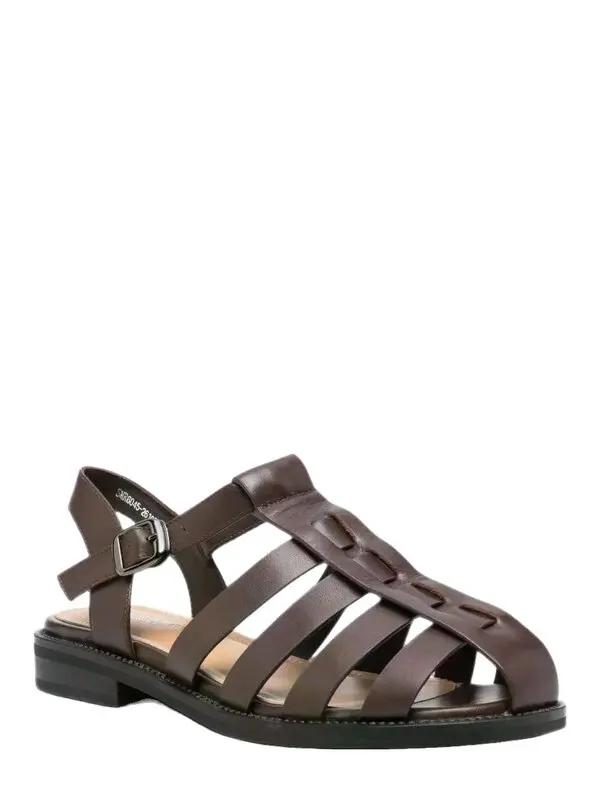 SERGIO MORETTI FIRENZE Buckle-fastening Cage Sandals - Brown