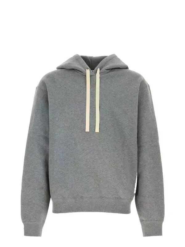 JIL SANDER Drawstring-hood Cotton Hoodie - Grey