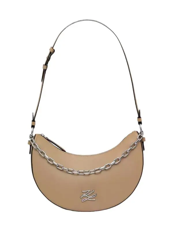 Karl Lagerfeld Chain-link Logo-plaque Shoulder Bag - Neutrals