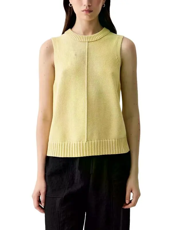 Barbour Avon Raised-seam Ribbed-trim Sleeveless Sweater - Yellow