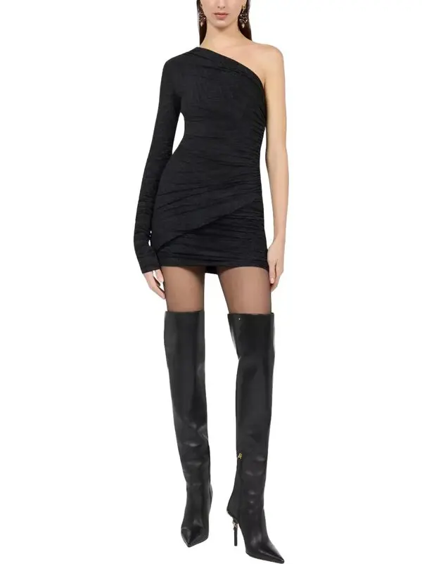 Roberto Cavalli One-shoulder Ruched Mini Dress - Black
