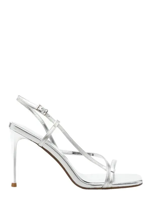 SERGIO MORETTI FIRENZE Metallic-effect Strappy Sandals - Silver