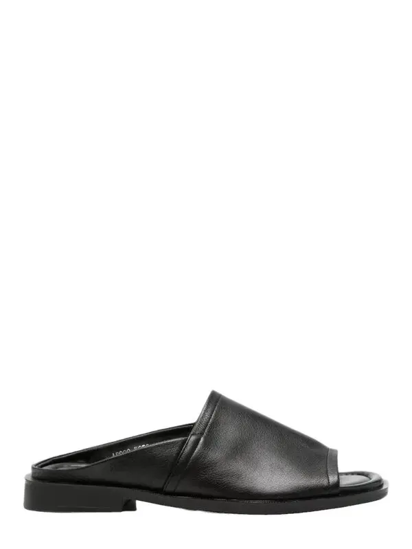 SERGIO MORETTI FIRENZE Open-toe Leather Sandals - Black