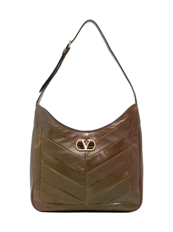 Valentino Garavani Vlogo Signature Quilted Shoulder Bag - Brown