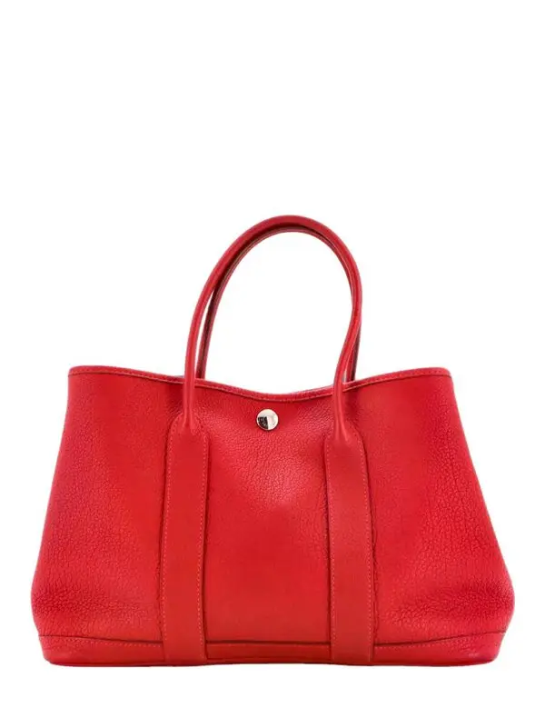 Hermès Garden Party Leather 30 Tote Bag - Red