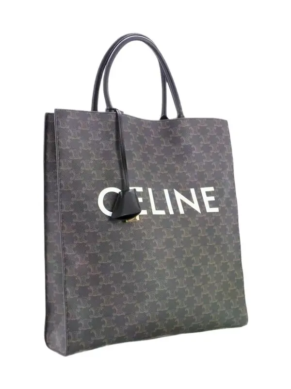 Celine Vertical Cabas Triomphe Coated Canvas Large Tote Bag - Brown