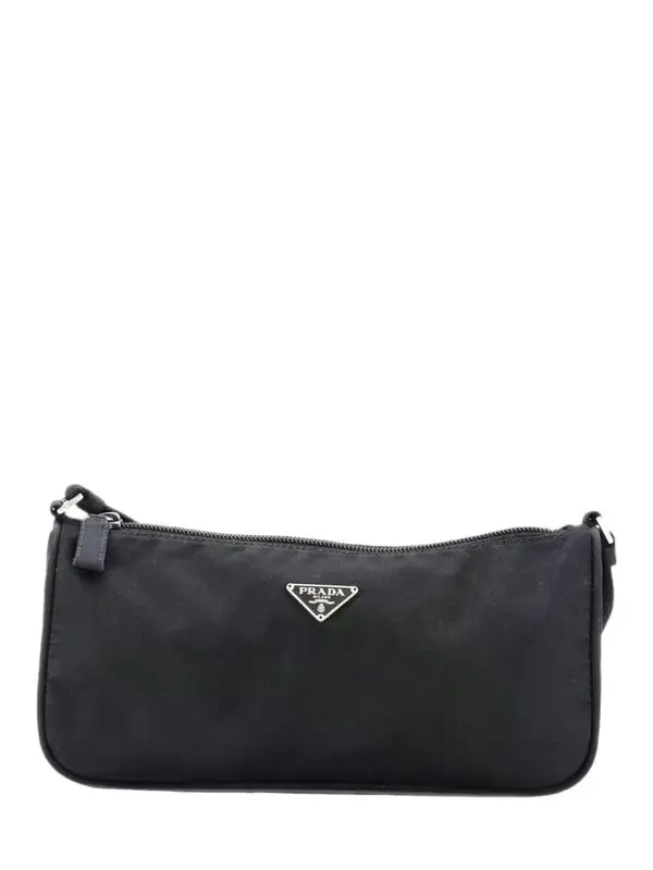 Prada Pochette Shoulder Bag Tessuto Small Hobo Bag - Black