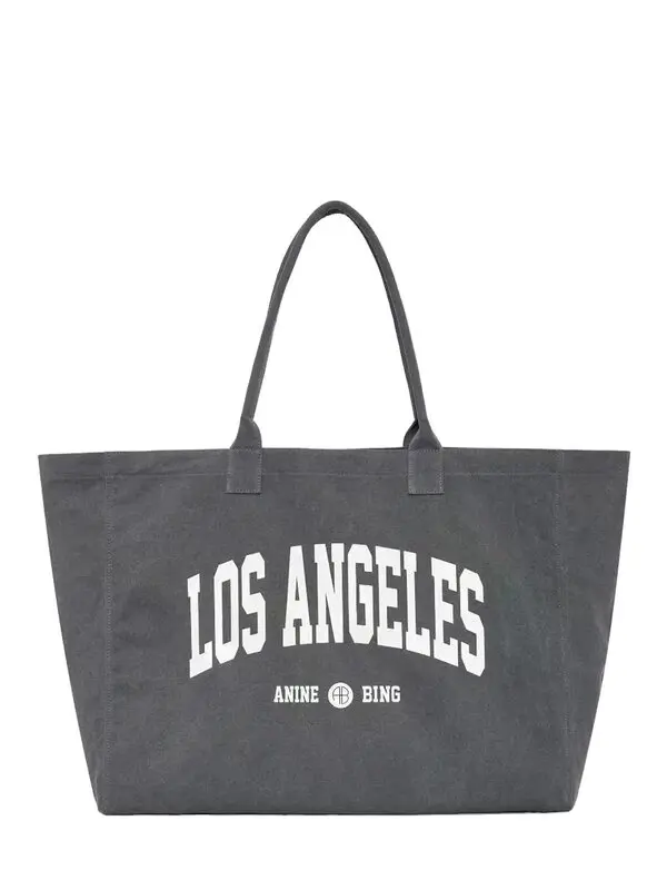 ANINE BING Leo Canvas Tote Los Angeles University Washed - Grey