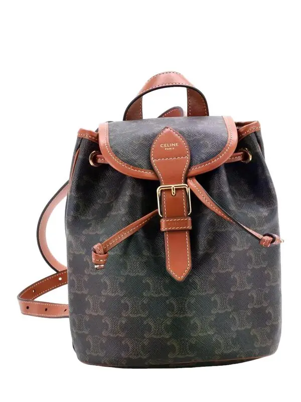 Celine Folco Triomphe Coated Canvas Mini Backpack - Brown