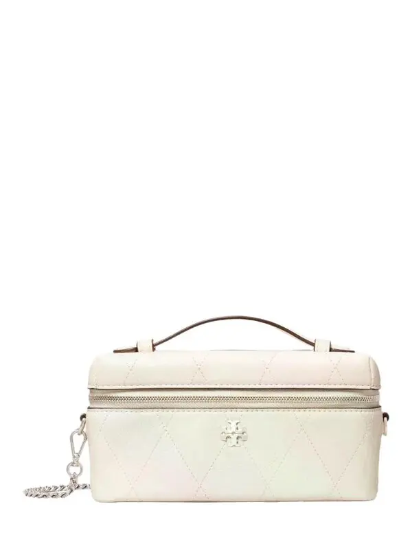 Tory Burch Charlie Quilted Leather Shoulder Bag - Neutrals