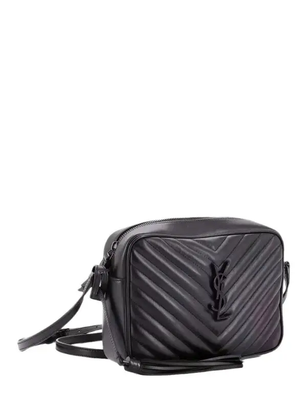 Saint Laurent Lou Camera Bag Matelasse Chevron Leather Small Crossbody Bag - Black