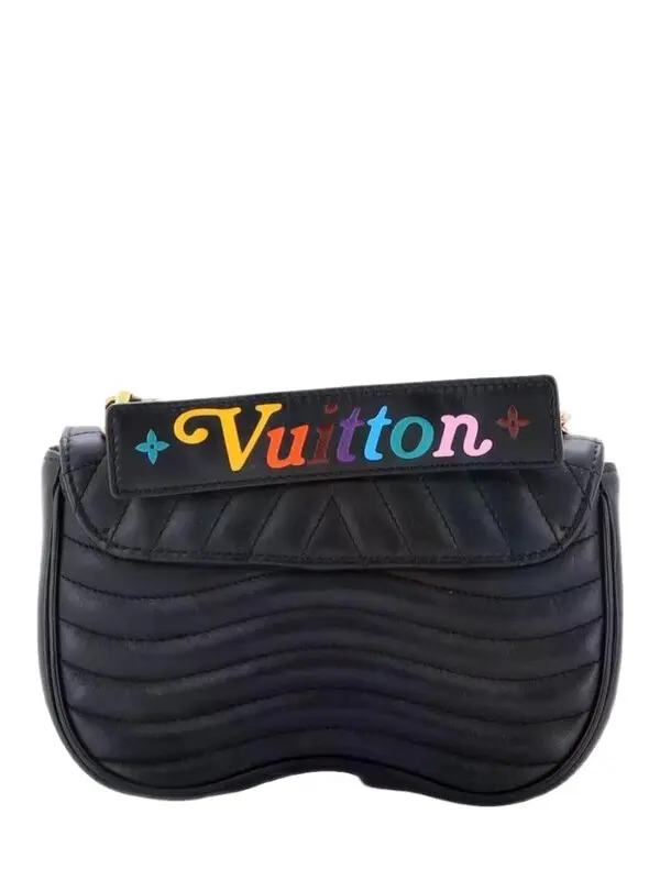 LOUIS VUITTON New Wave Chain Bag Quilted Leather Pm Shoulder Bag - Black