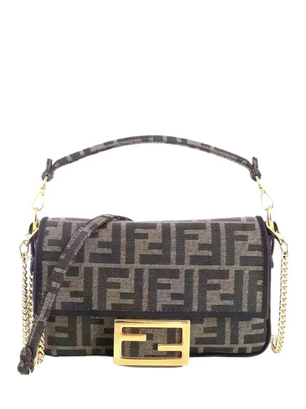 Fendi Baguette Nm Bag Zucca Canvas Mini Crossbody Bag - Brown