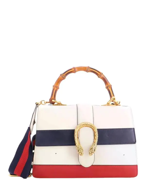 Gucci Dionysus Bamboo Top Handle Bag Colorblock Leather Medium Satchel - Multicolour