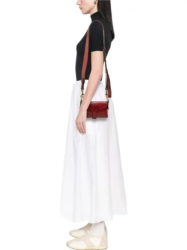 Dior 2017 Mini Leather D Bee Saddle Bag Crossbody Bag - Red