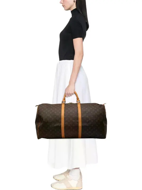 LOUIS VUITTON 1992 Monogram Keepall 60 Travel Bag - Brown