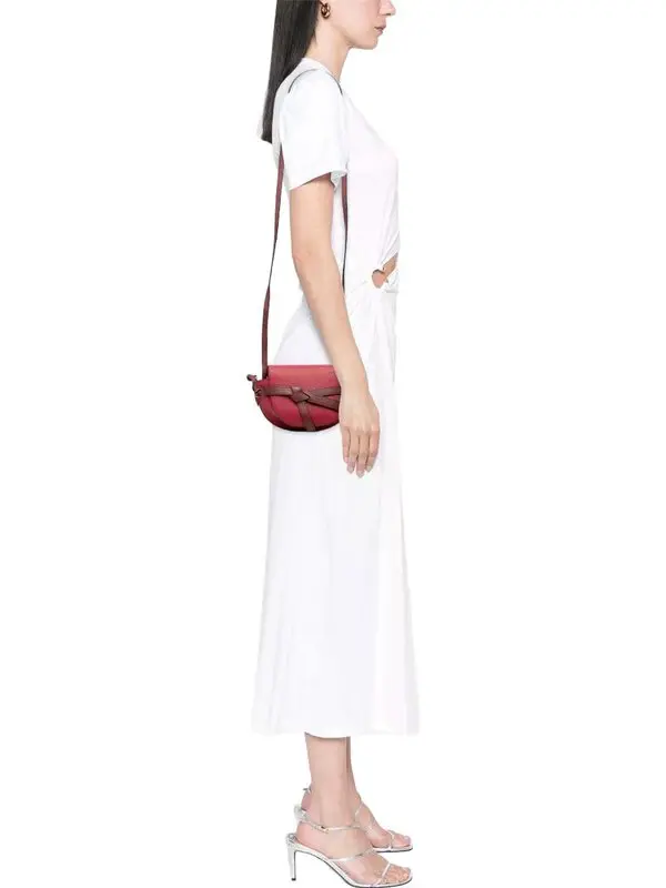 Loewe 2018 Mini Bicolor Grained Calfskin Gate Crossbody Bag - Red