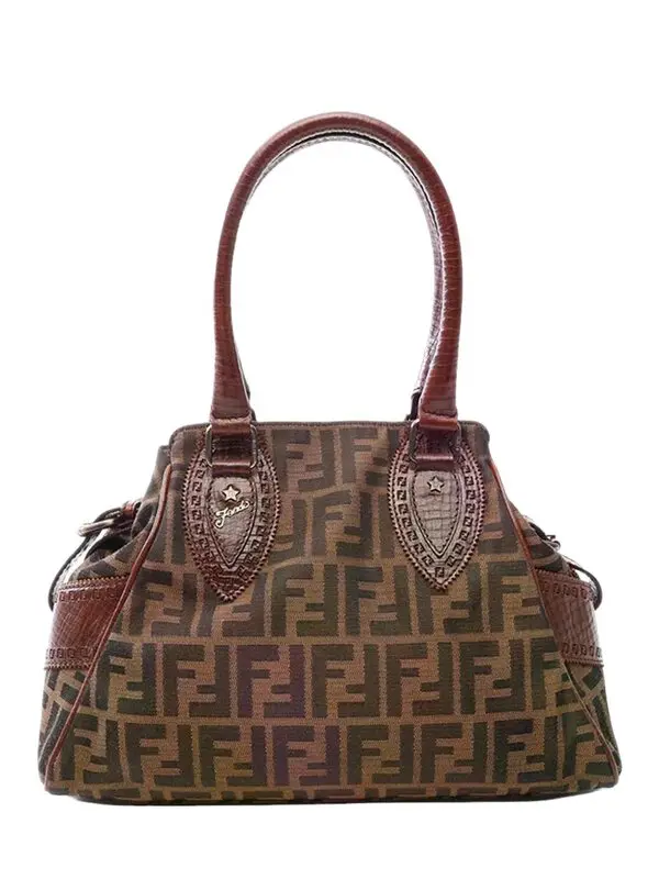 Fendi 2000-2010 Zucca Canvas Etniko Tote Bag - Brown