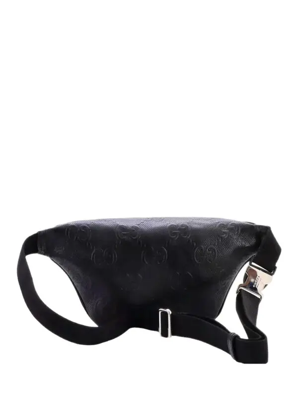 Gucci Gg Embossed Perforated Leather Small Belt Bag - Black