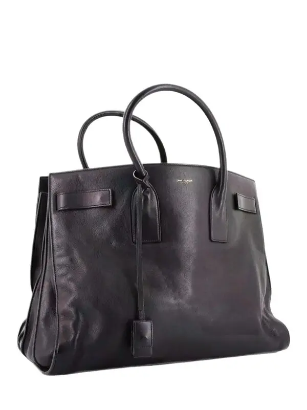 Saint Laurent Sac De Jour Bag Leather Large Tote Bag - Black