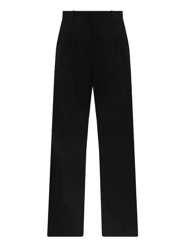 Balmain Pleated Wide-leg Trousers - Black