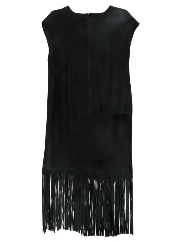A.N.G.E.L.O. VINTAGE CULT 1980s Fringe-trim Mini Dress - Black