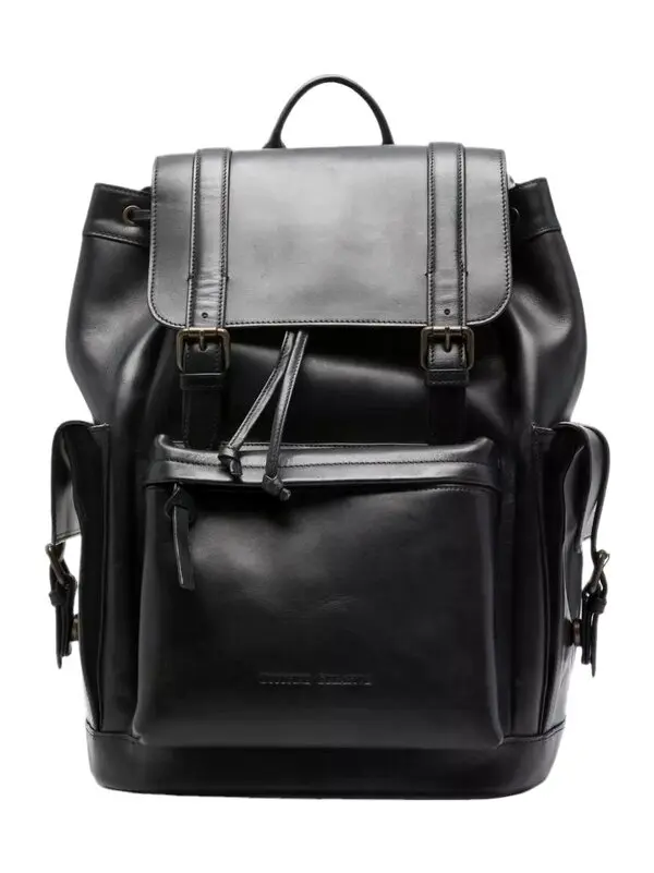 Officine Creative Bostonian 003 Buckle-fastening Leather Backpack - Black