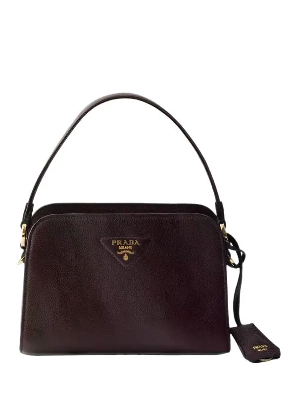 Prada Leather Mini Handbag - Brown