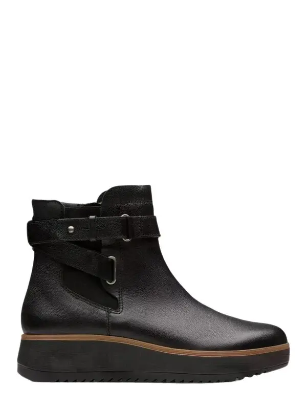 Clarks Zylah Faye Leather Ankle Boots - Black