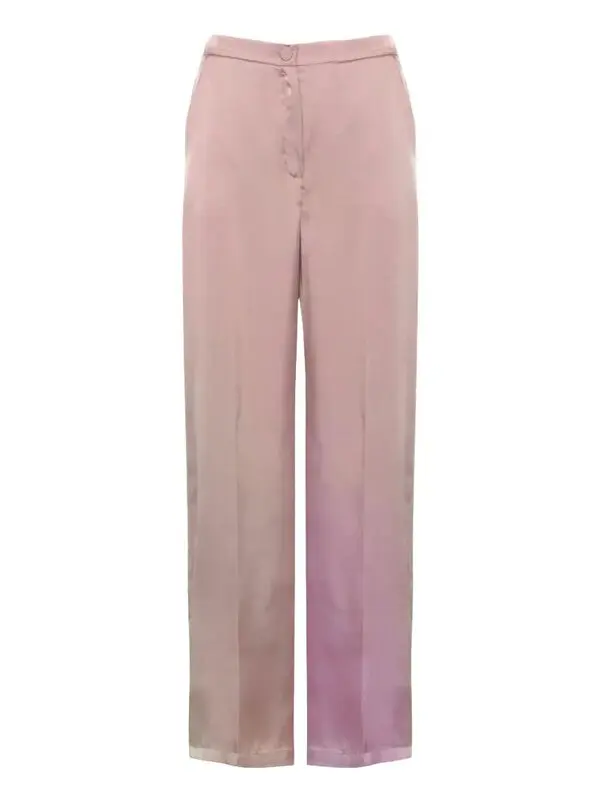 EMME Satin Finish Pressed-crease Trousers - Pink